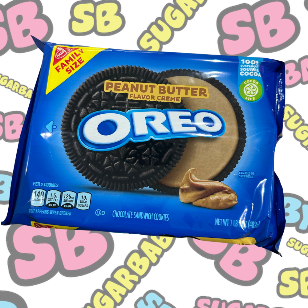 Peanut Butter Oreos Family Size 482g – SUGAR BABY LOLLY JARS
