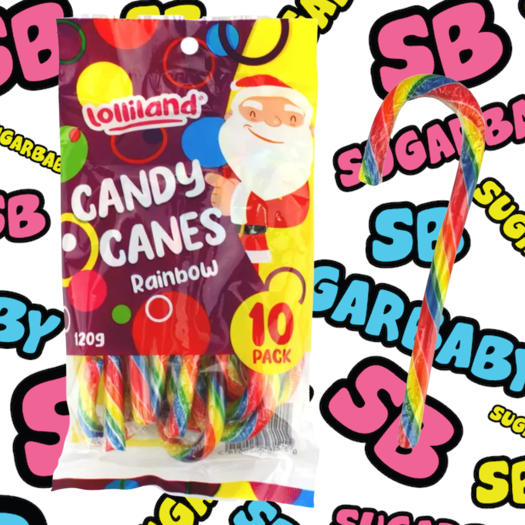 Rainbow Candy Canes 120g – SUGAR BABY LOLLY JARS